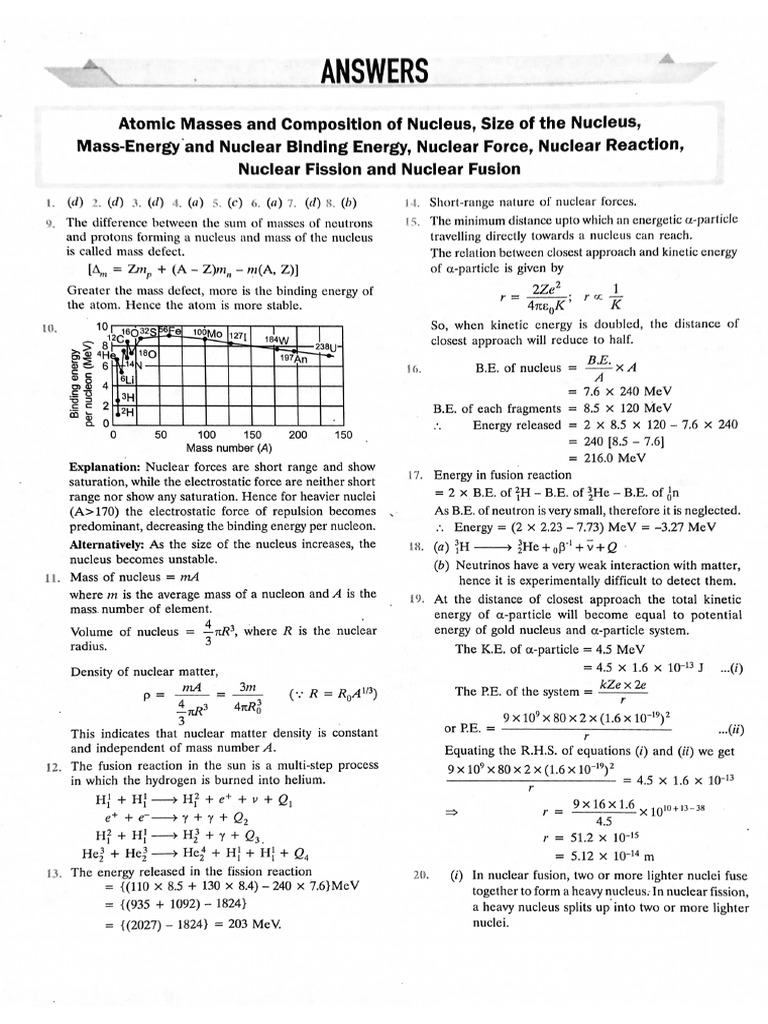 sol Chapter 13 Nuclei | PDF