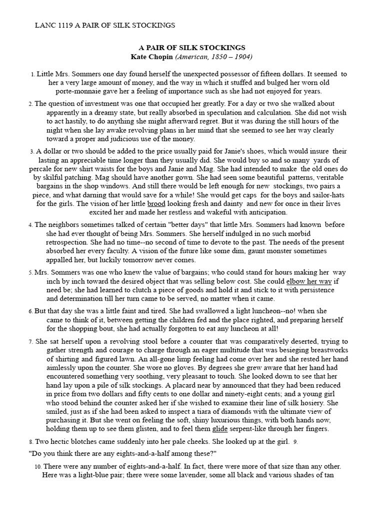 A Pair of Silk Stocking (Reading) | PDF