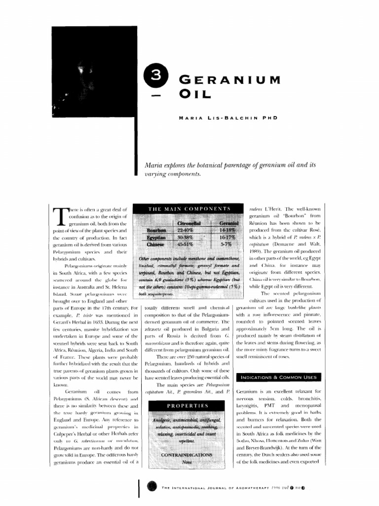 Geranium Oil. Internation | PDF | Plants | Botanical Nomenclature