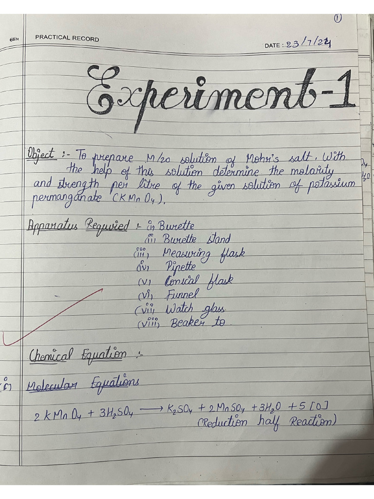 Chemistry Practical File | PDF