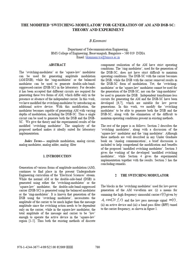 Switching Modulator | PDF