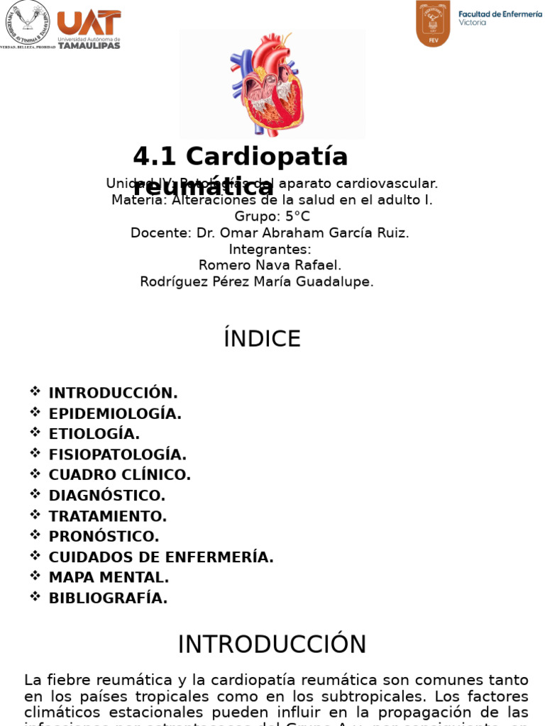 4.1 Cardiopatia Reumática | PDF | Corazón | Insuficiencia cardíaca