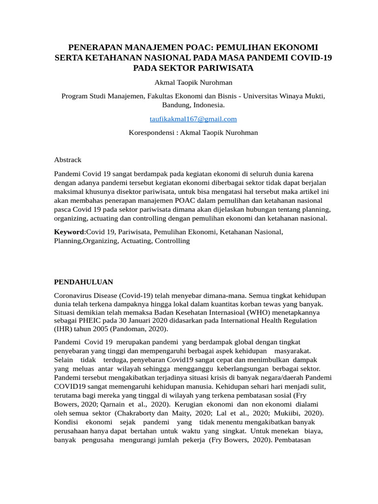 Penerapan Manajemen POAC | PDF