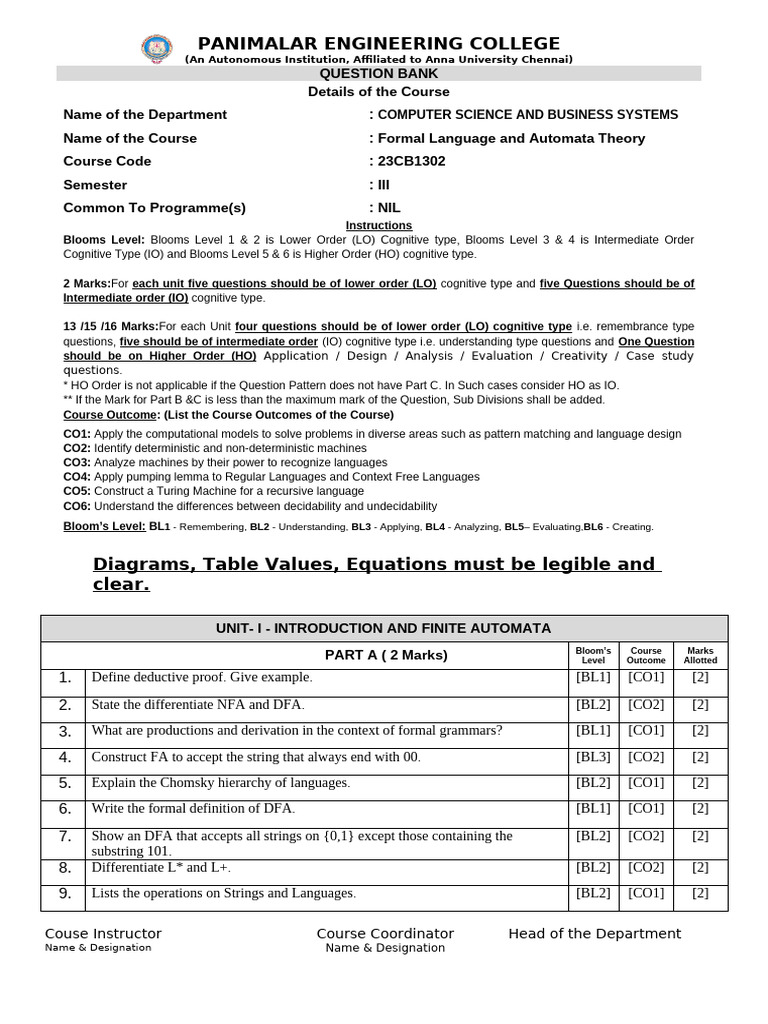 23CB1302-FLAT 2024-25 | PDF | Theoretical Computer Science | Theory Of ...