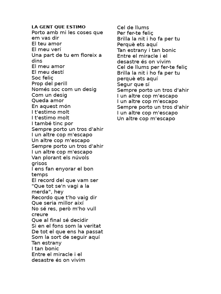 La Gent Que Estimo Oques | PDF