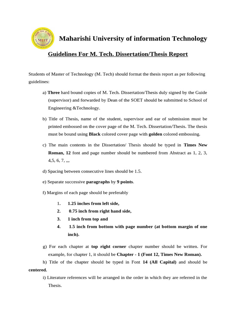 M.tech Guideline | PDF | Thesis | Computing