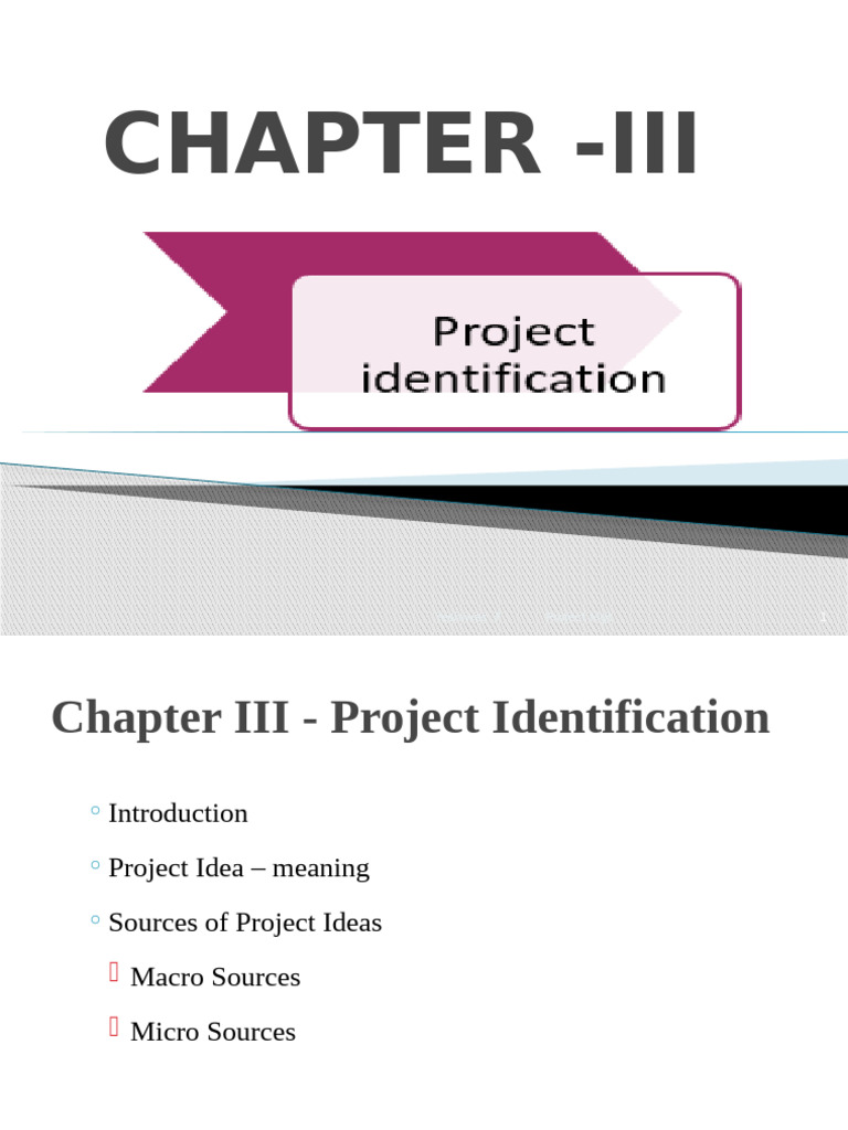 Project Identification and Idea Sources | PDF | Entrepreneurship ...