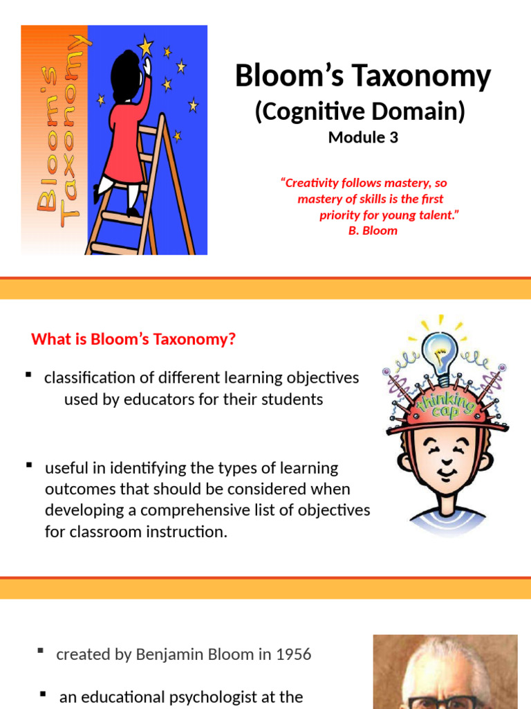 Chapter 3- Bloom's Taxonomy (COGNITIVE) | PDF | Neuroscience | Behavior Modification