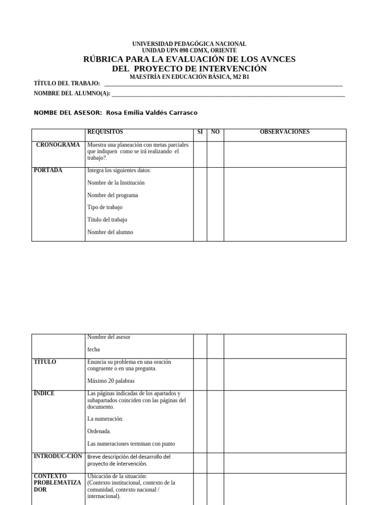Evaluación de Proyectos de Intervención Educativa | PDF | Bibliografía