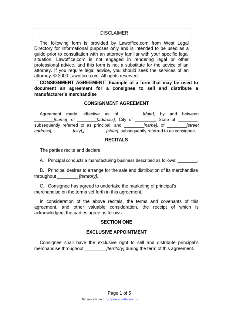 Consignment Agreement Template 10 | PDF | Employment | Insurance