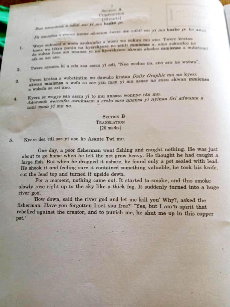 Twi (Akuapem) (Elective) 1 (Essay) - NOVDEC 2024 | PDF