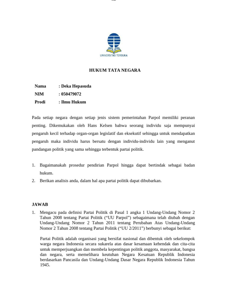 TUTON 2 HUKUM TATA NEGARA DEKA | PDF