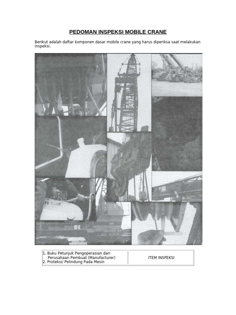 Pedoman Inspeksi Crane | PDF