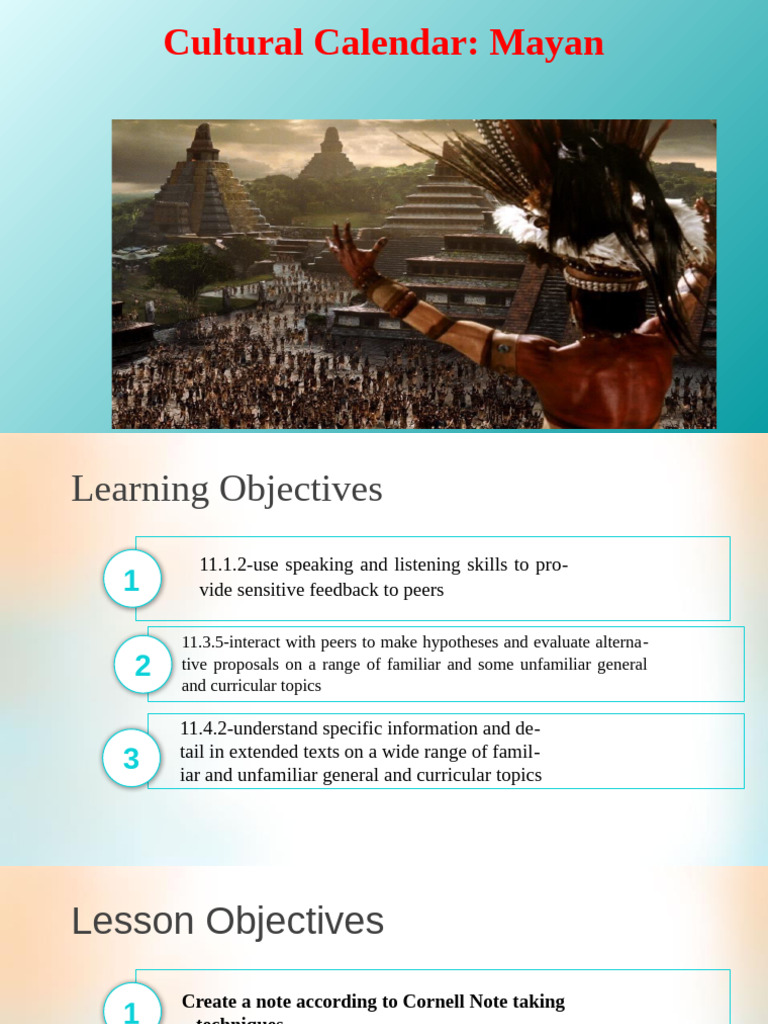 Mayan Cultural Calendar Lesson Plan | PDF | Cognitive Science ...