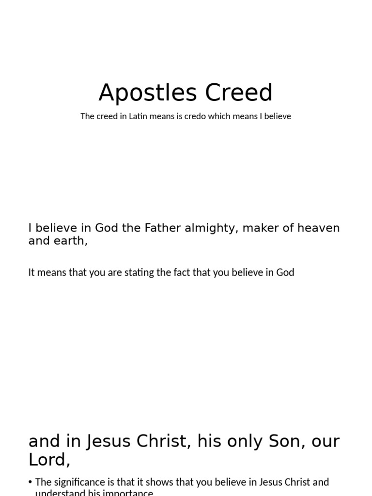 Apostles Creed | PDF