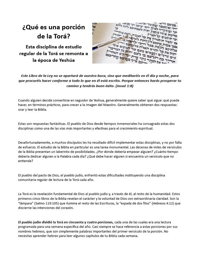 Qué Es Una Porción de La Torá | PDF | Tora | Jesús
