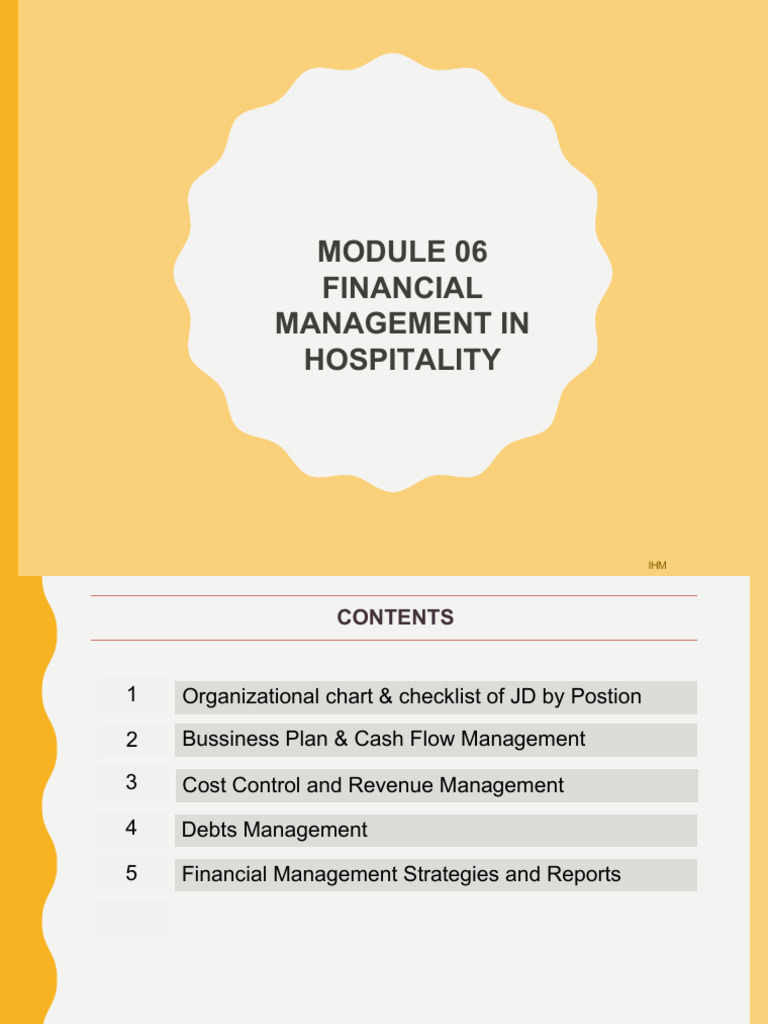 Module 6 Financial Management in Hotel | PDF