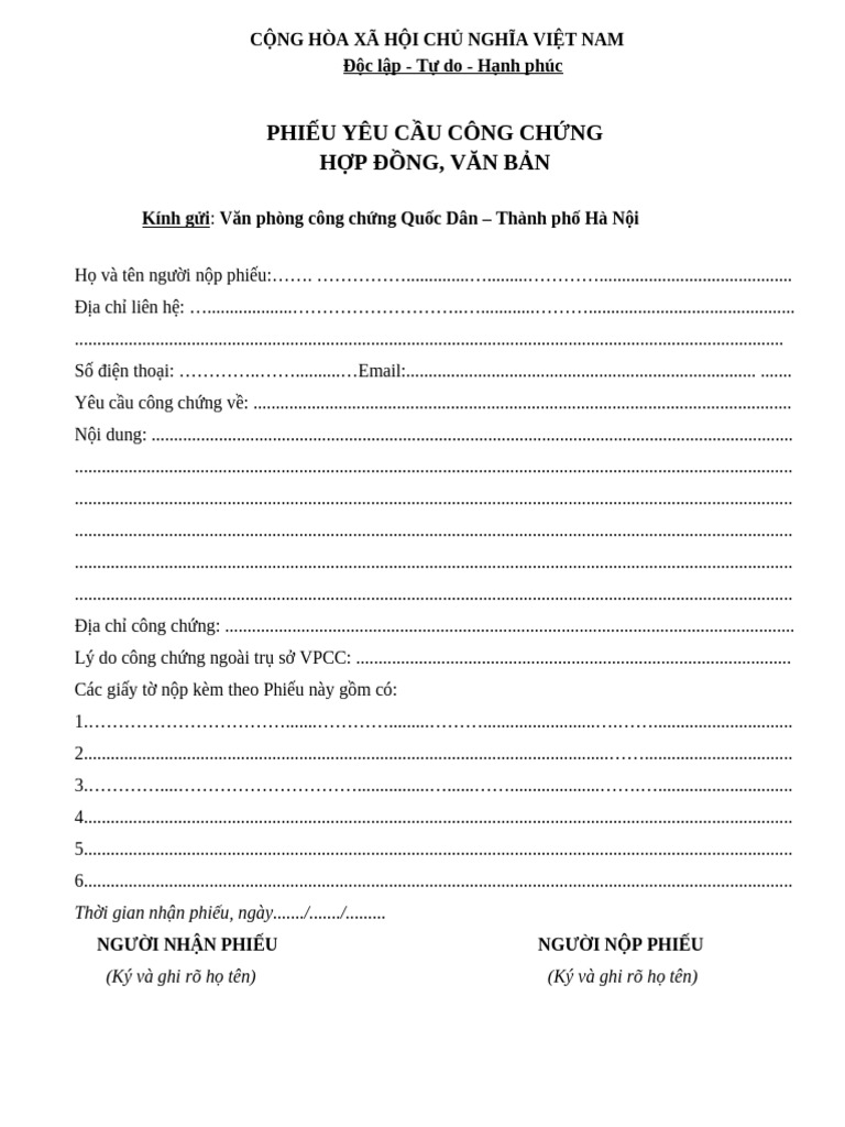 1 Phieu Yeu Cau Cong Chung HD_VB | PDF