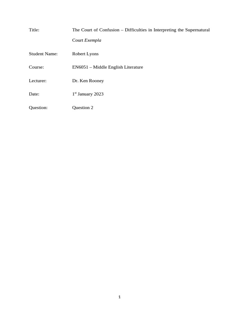 Middle English Essay | PDF | Green Knight | Gawain