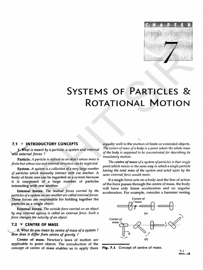 Chapter 6 System of Practile and Rotational | PDF