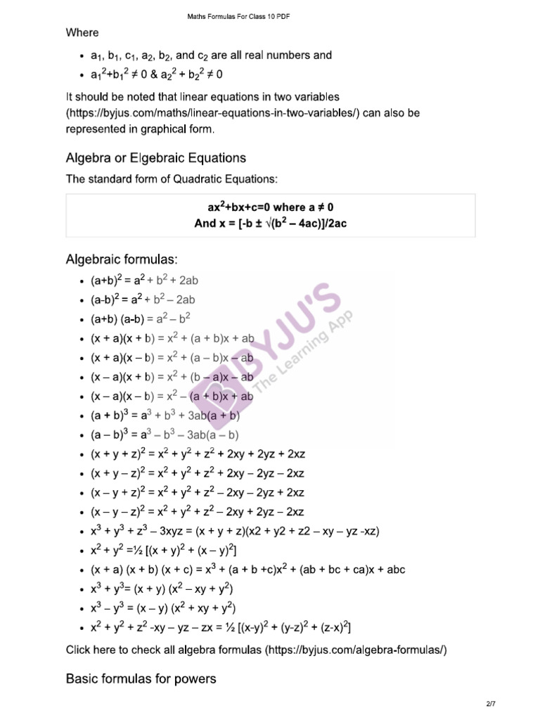 Maths All Formula PDF | PDF