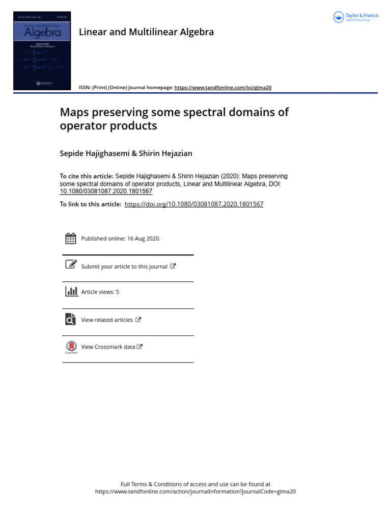 Spectral Domain Preservation in Operators | PDF | Linear Map | Hilbert ...