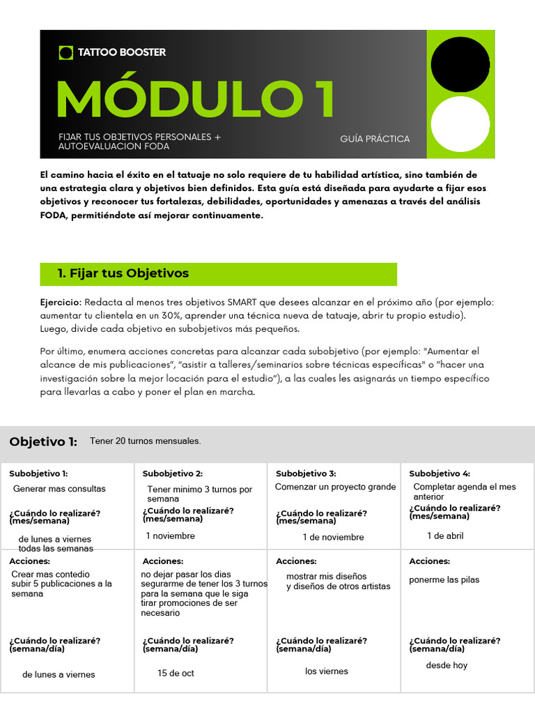 GUÍA PRÁCTICA - Módulo 1 Respuestas | PDF | Análisis FODA | Tatuaje