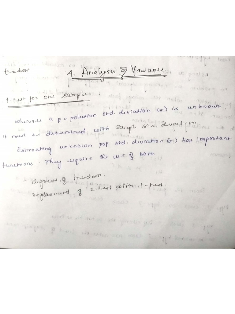 FDSA Unit4 Notes Analysis of Variance | PDF