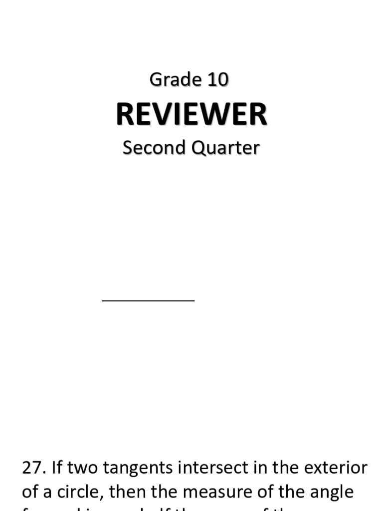 Reviewer 26 50 q2 2024 2025 | PDF | Circle | Angle