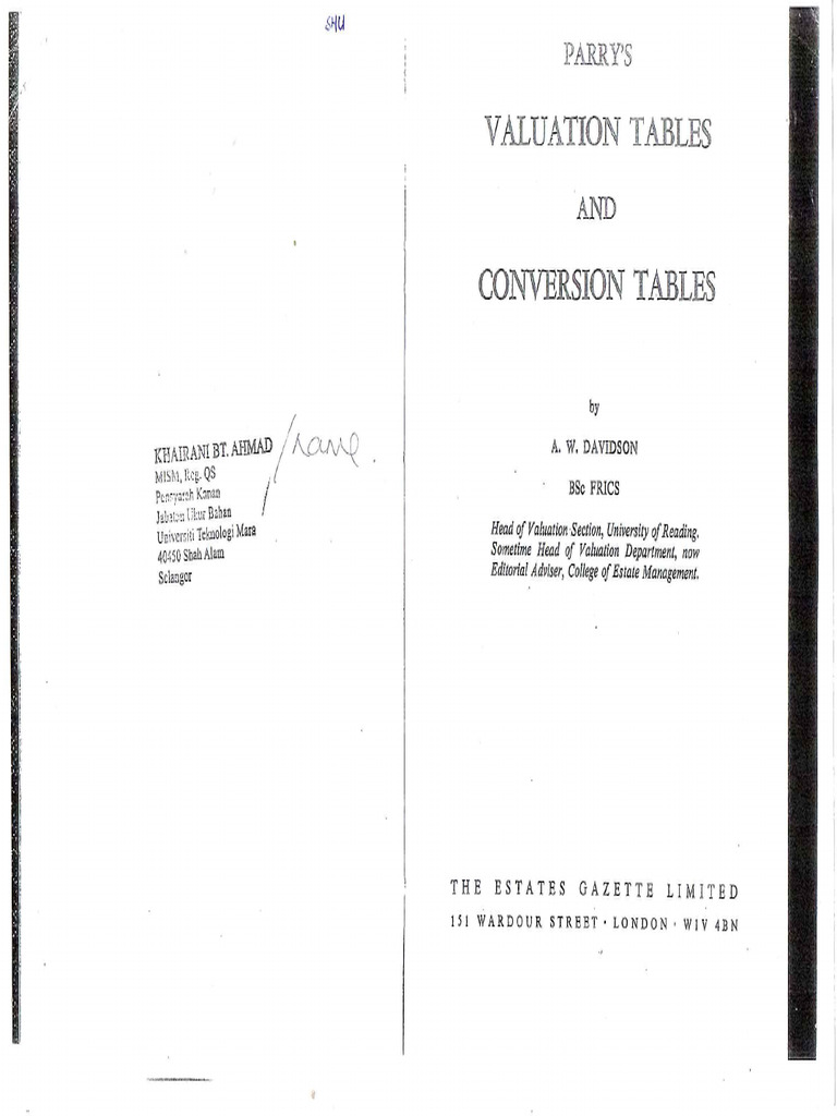 Valuation Table | PDF