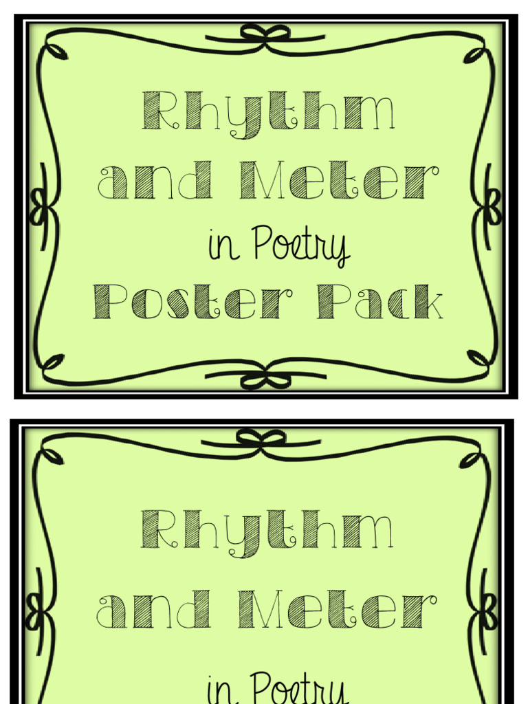 Poetry Rhythm and Meter Guide | PDF | Metre (Poetry) | Poetry