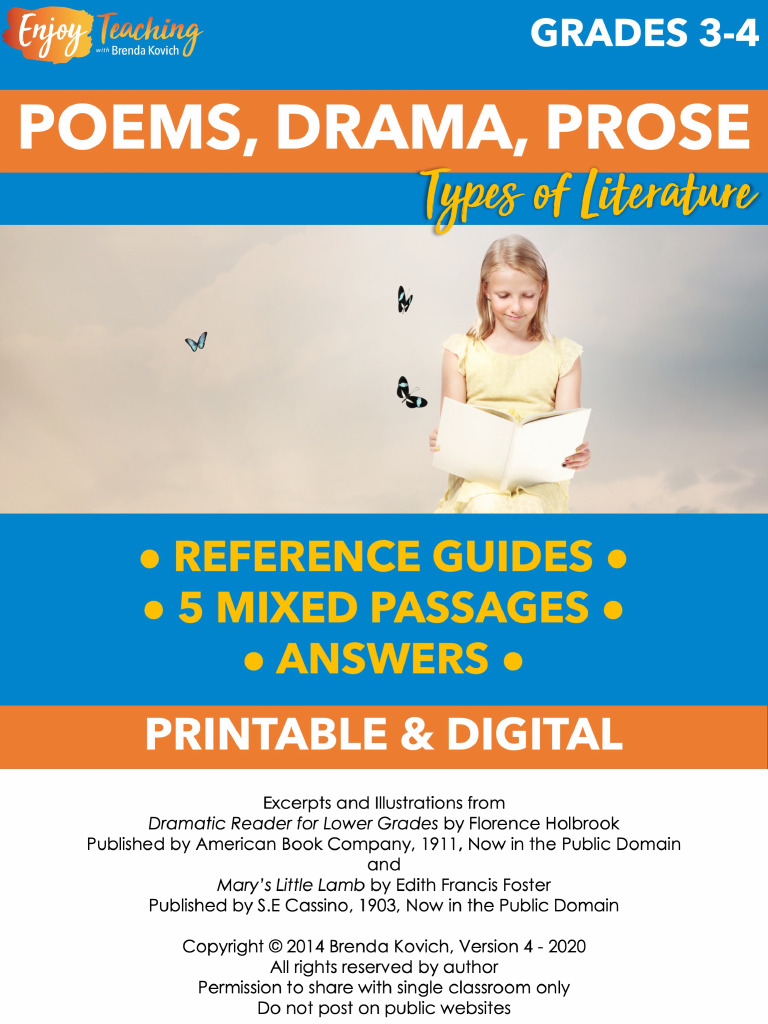 PoemDramaProsePracticeWorksheetsLabelingStoryPartsPlaysPoetry-2 | PDF