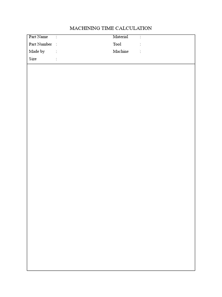 Machining Time Calculation | PDF