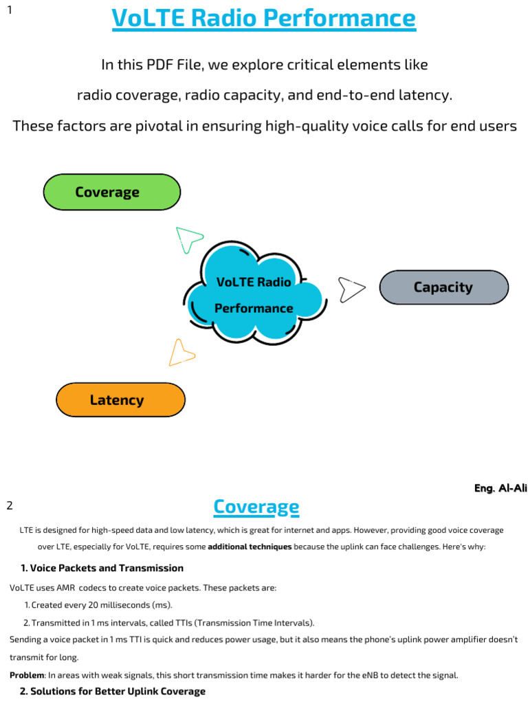 VoLTE Radio Performance - Coverage, Capacity, Latency | PDF | Lte ...
