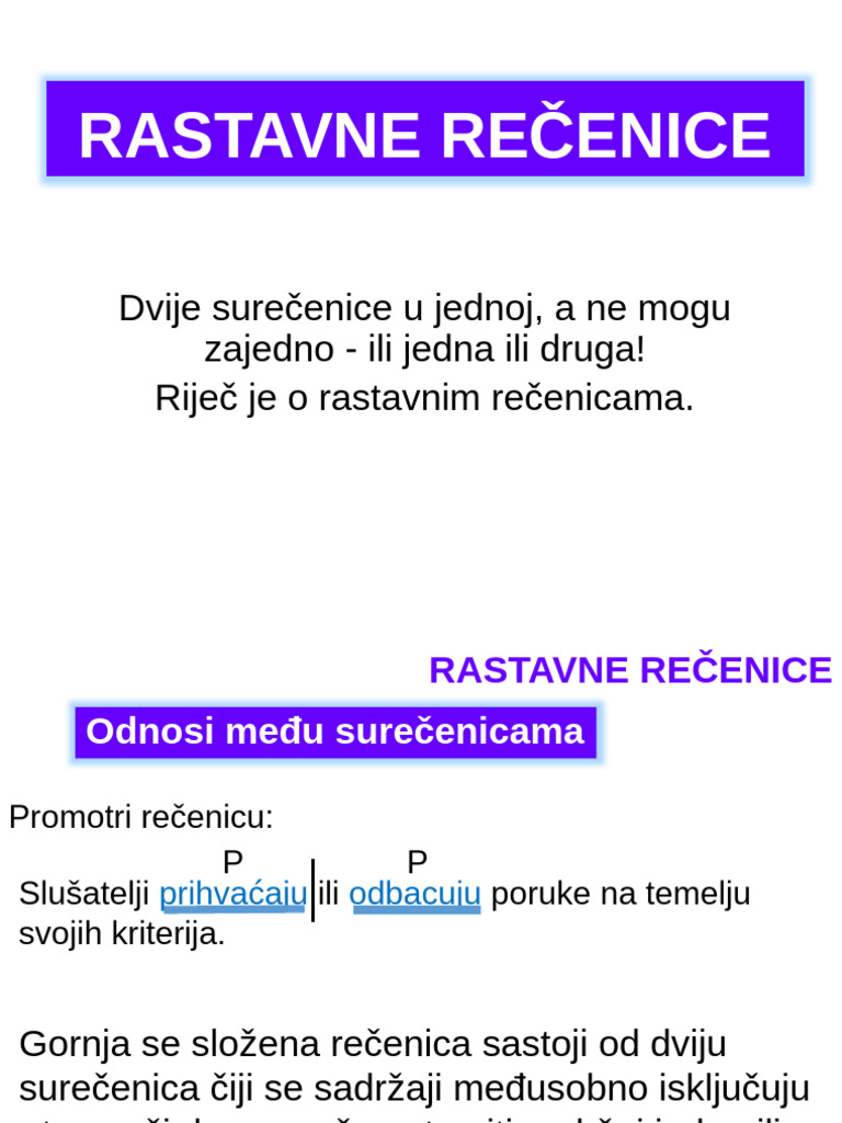 Rastavne Recenice | PDF