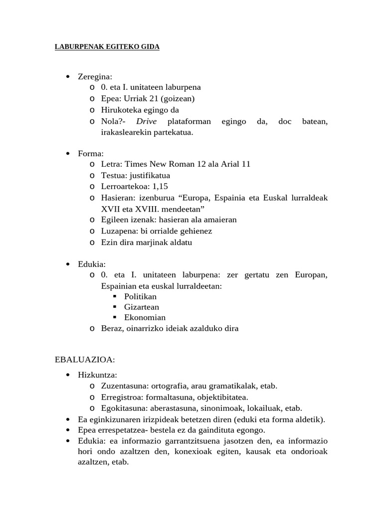 Laburpenak Egiteko Gida 2021 | PDF
