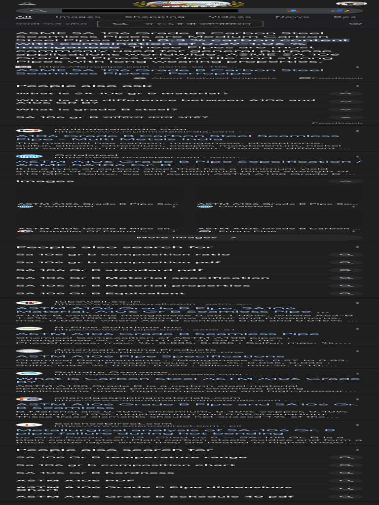 ASME SA 106 Gr B Pipe Specs | PDF | Steel | Chemical Substances