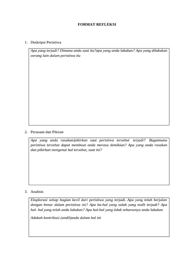 FORMAT REFLEKSI | PDF