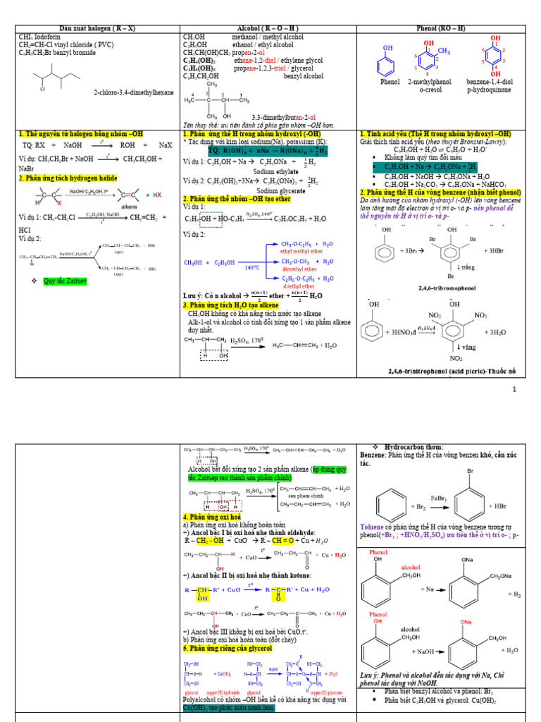 Tổng Ôn Kiến Thức Hoá 11.HKII | PDF