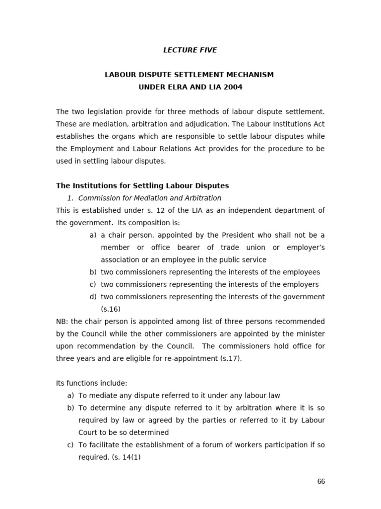 labour law LECTURE 12 | PDF | Mediation | Arbitration