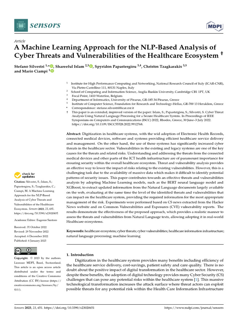 sensors-23-00651-v2 | PDF | Machine Learning | Computer Security