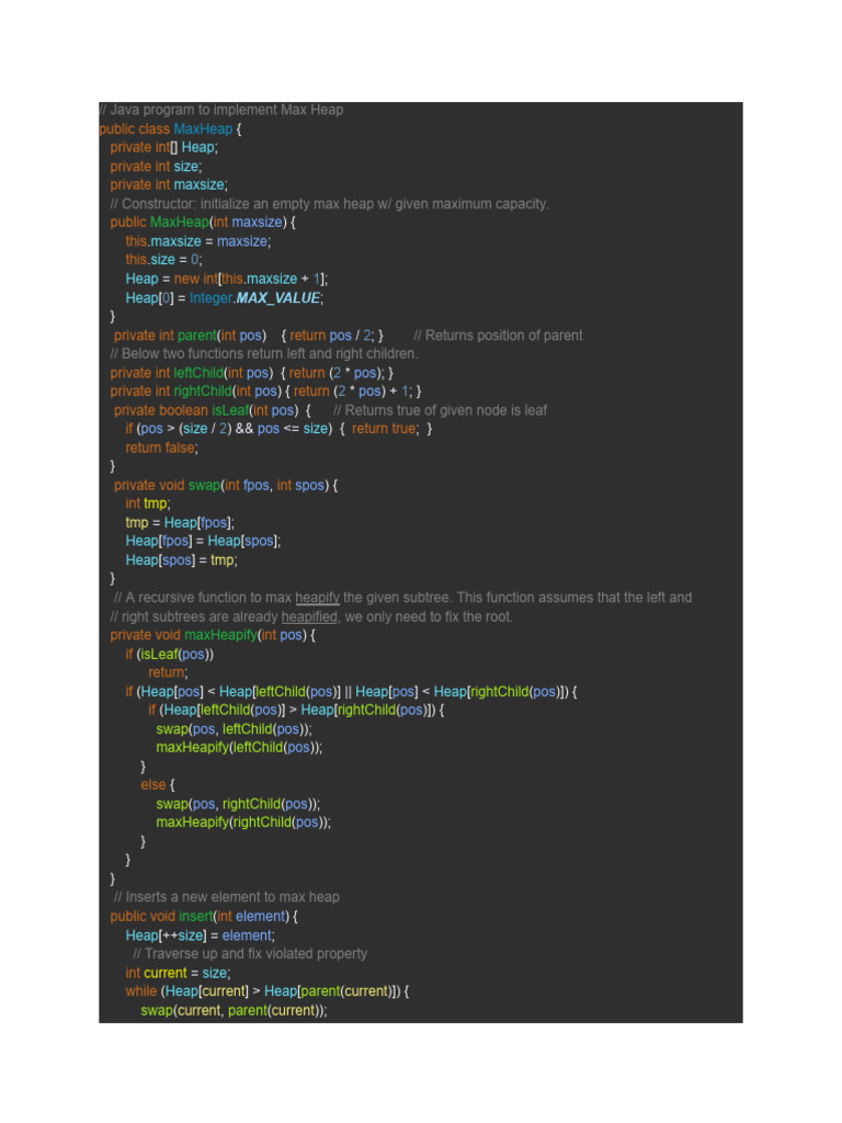 Maximum Heap Programming Exercise Jose Pdf Computer Programming