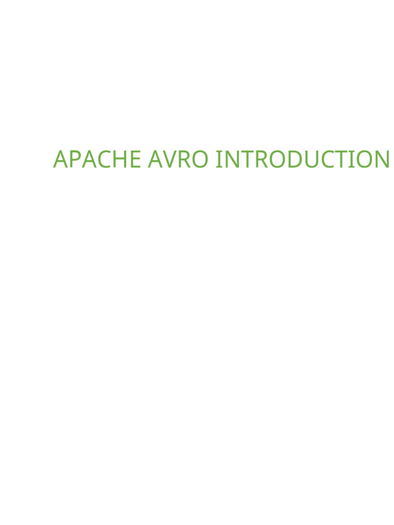 AVRO part 1 | PDF