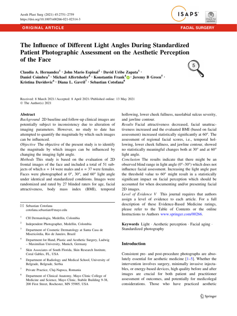 Light Angle Effects on Facial Aesthetics | PDF | Camera | Creative ...