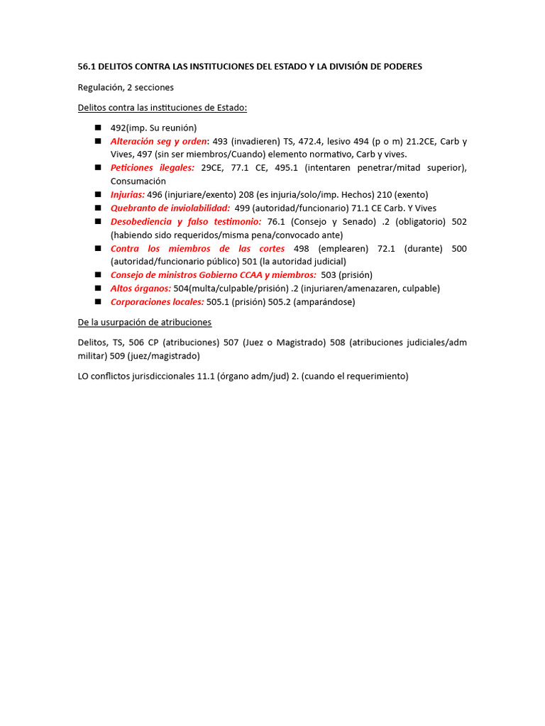 Tema 56 Penal Esquemas | PDF