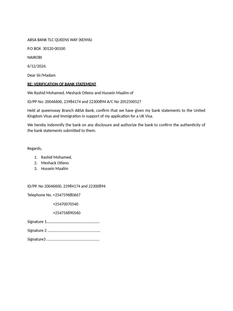 Absa Bank Consent Form | PDF