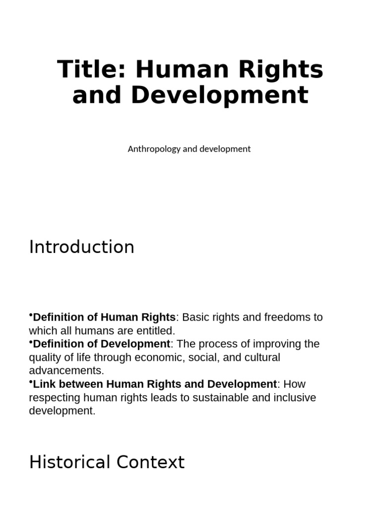 Human Rights and Development | PDF | Human Rights | Sustainability