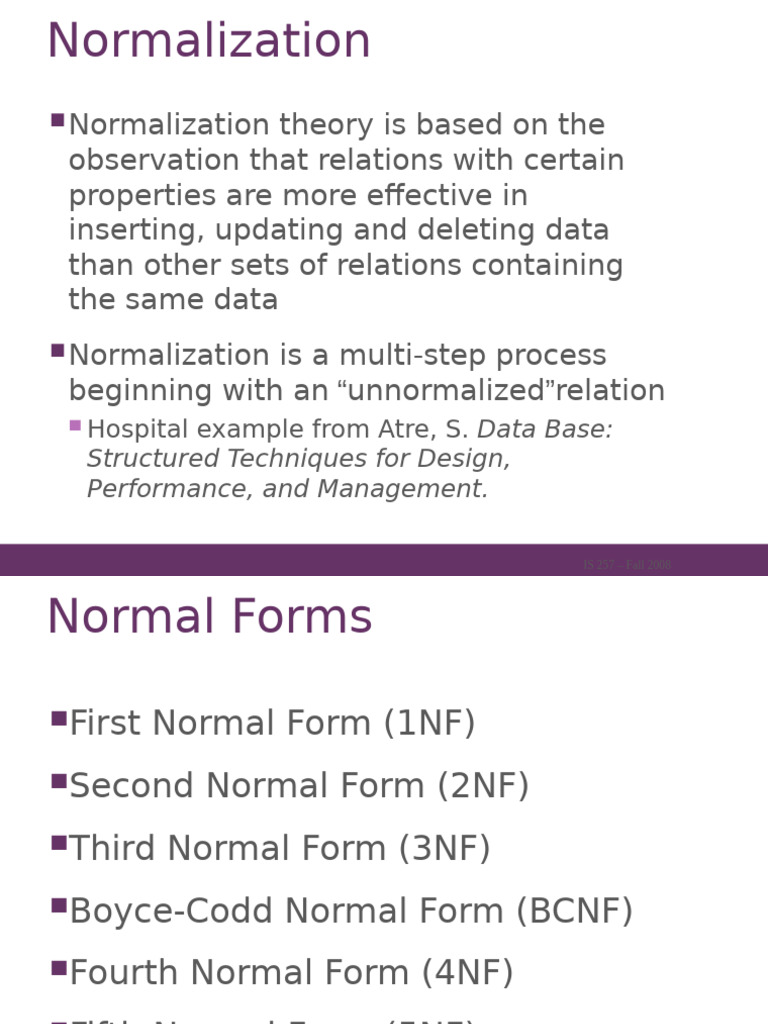 Normalization Review | PDF | Databases | Data Management