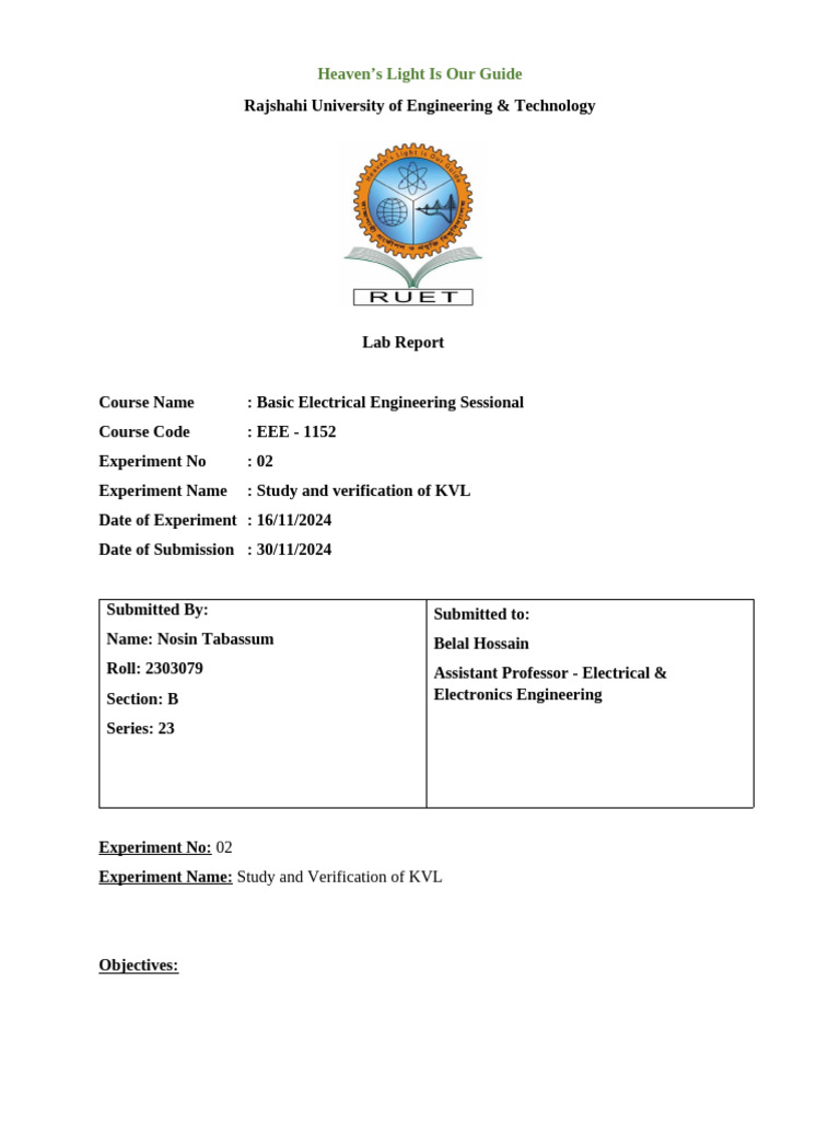 Lab_EEE_1152_02 | PDF | Voltage | Metrology