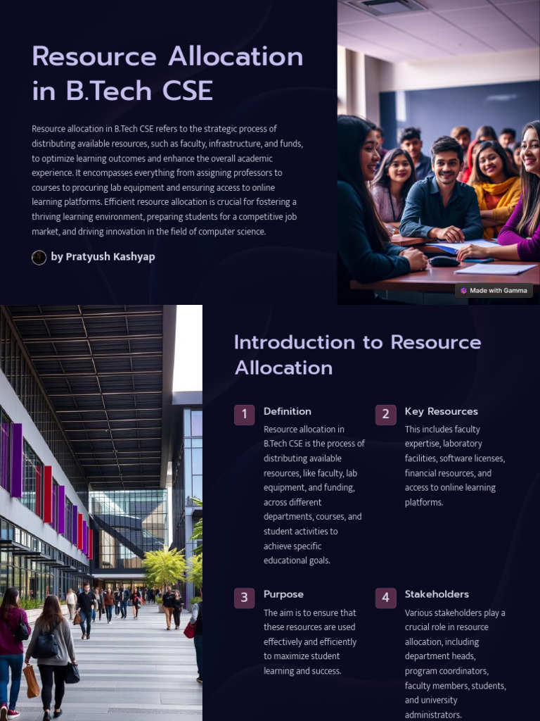 Resource Allocation in BTech CSE | PDF | Collaboration | Computer Security
